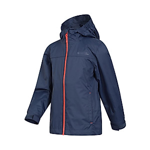 Mountain Warehouse Torrent Kids Waterproof Jacket - Rain Coat, Pockets Dark Blue 9-10 Years