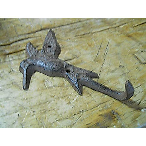 Antiques Vintage/Hooks Cast Iron/Coat Hook/Locker Rooms/Kitchens 3 Cast Iron Hummingbird Towel Hanger Coat Hat Hooks, Key Rack Garden Hook Bird
