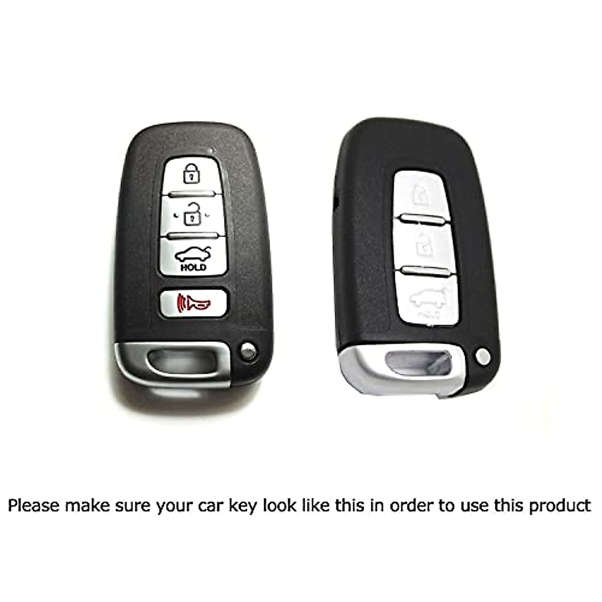 iJDMTOY (1) Exact Fit Gloss Metallic Pearl White Smart Remote Key Fob Shell Compatible With Hyundai Veloster Sonata Elantra Genesis Kia Optima Forte (double check the year/fitment in description)
