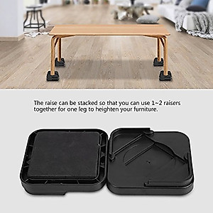 JEOZBM Bed Risers, 8PCS Nonslip Stackable Furniture Risers, Heavy Duty Furniture Risers Blocks for Sofa Table Couch Chair Bed (8.5-Black)