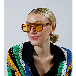 GUVIVI Retro 70s Square Aviator Sunglasses for Women Men Classic Sun Glasses Vintage Double Frame Trendy Shades