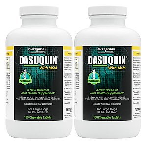 Nutramax Laboratories Dasuquin with MSM Joint Health Supplement for Large Dogs - With Glucosamine,MSM,Chondroitin,ASU,Boswellia Serrata Extract,and Green Tea Extract,2 Pack,300 Total Chewable Tablets