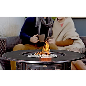 Fire Sense 62365 Premium Sparkling Reflective Tempered Fire Glass for Outdoor Fireplace Gas or Propane Fire Pits Easy to Install & Stimulate Viewing Experience - 10 Lbs - Crystal Clear