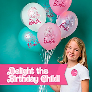 Unique Barbie Party Decorations | Serves 16 Guests | Officially Licensed | Barbie Birthday Decorations | Barbie Birthday Party Supplies | Barbie Balloons, Banner, Tablecover, Plates, Napkins, Button