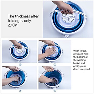 【Upgraded version】10L Mini Washing Machine, USB powered portable foldable ultrasonic turbo washer, Suitable for baby clothes/socks/underwear/bra, home/travel/apartment/dormitory automatic laundry tub