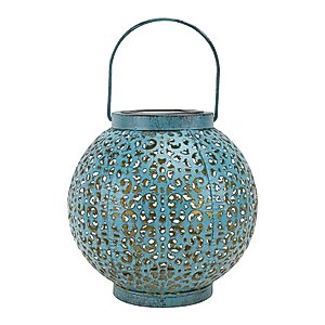 SOLUSTRE Outdoor Solar Lights Iron Solar Lantern Hanging Solar Lights Wrought Iron Hollow Pumpkin Lamp LED Home Nightlights for Patio Pathway Courtyard Garden Outside or Table Ornaments Vintage Decor
