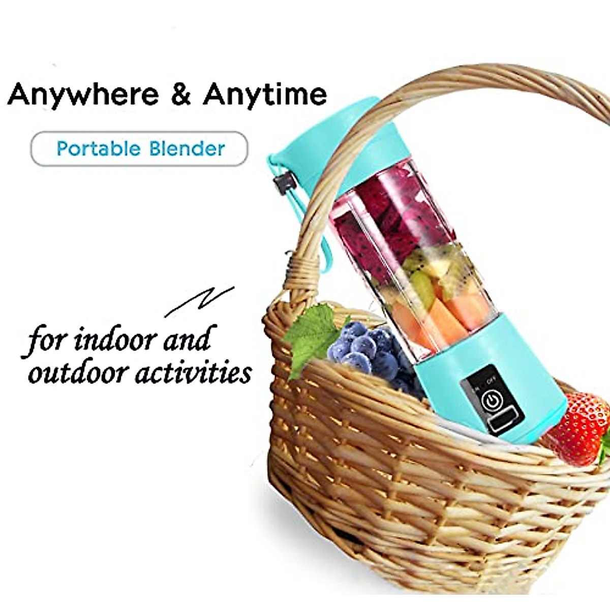 LSXX Portable Blender Mini Juicer Cup Personal Blender Rechargeable with USB Travel Smoothie Blender Juice Mixer for Shakes、Smoothies、Fruit Juice、Milk Home