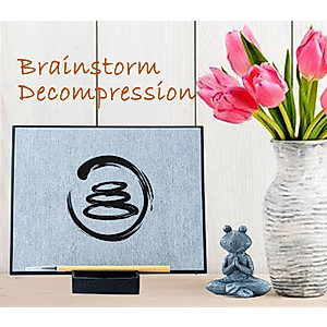 Buddha Zen Board Zen Meditation Board Inkless Drawing Board Ideal Buddha Frog Sculpture Relaxation Gifts for Women Or Men Cool Japanese Gifts