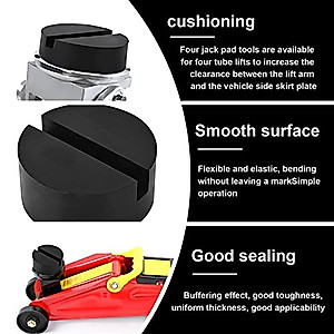 2Pcs Rubber Jack Pads (Slotted Pucks)-Universal Jack Stand Pad Adapter Pinch Weld Side Frame Rail Protector,Frame Rail Protector Puck/Pad Keeps Pinch Weld, Paint and Metal Safe