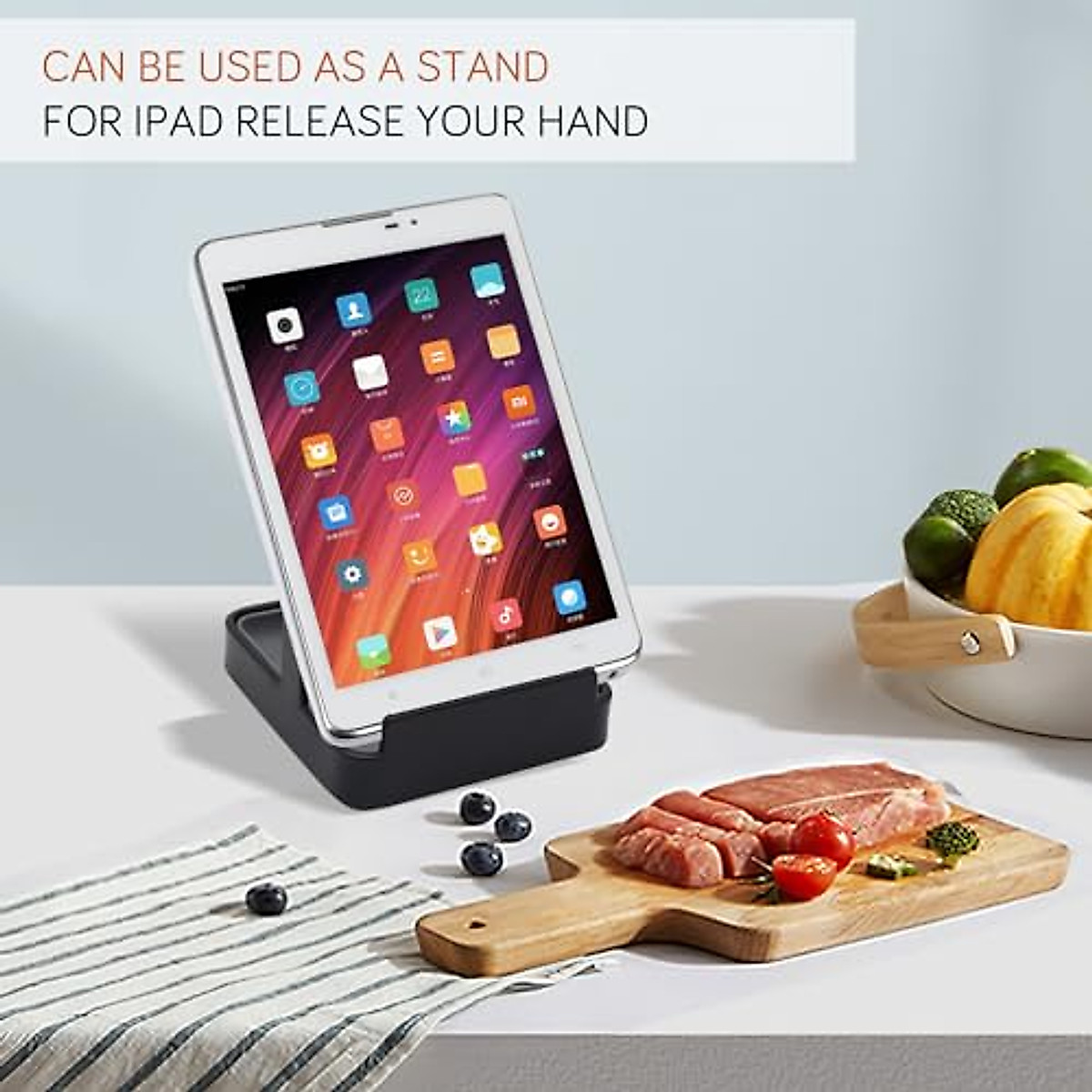 vocheer Pot Lid Holder, Stainless Steel Kitchen Organizer Rack Spoon Rest Rack Holder-Lid Stand for Utensils in Kitchen, Black