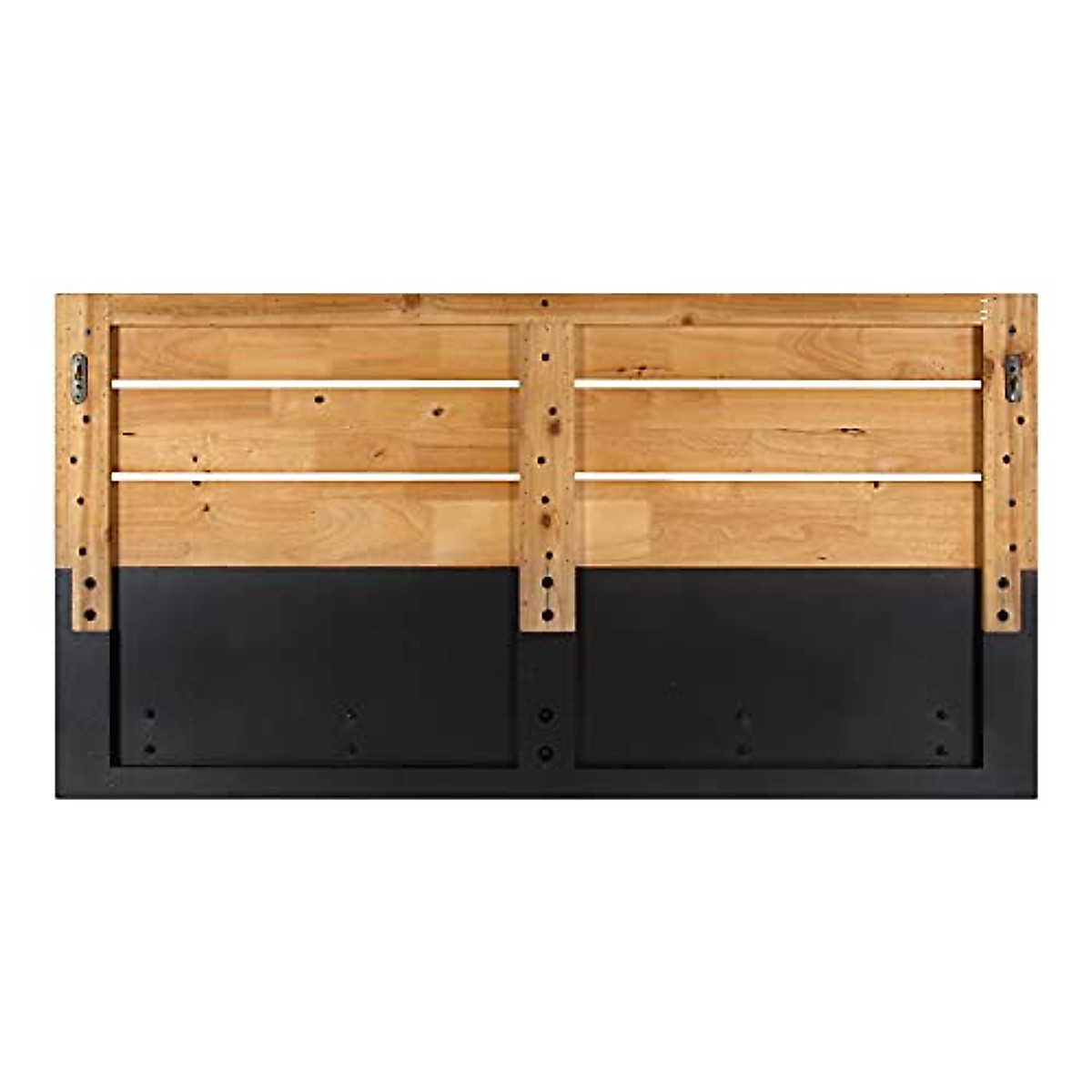 Kate and Laurel Samuels Farmhouse 5-Hook Wall Shelf, 42 x 5 x 22, Rustic Brown and Black, Decorative Wall Storage