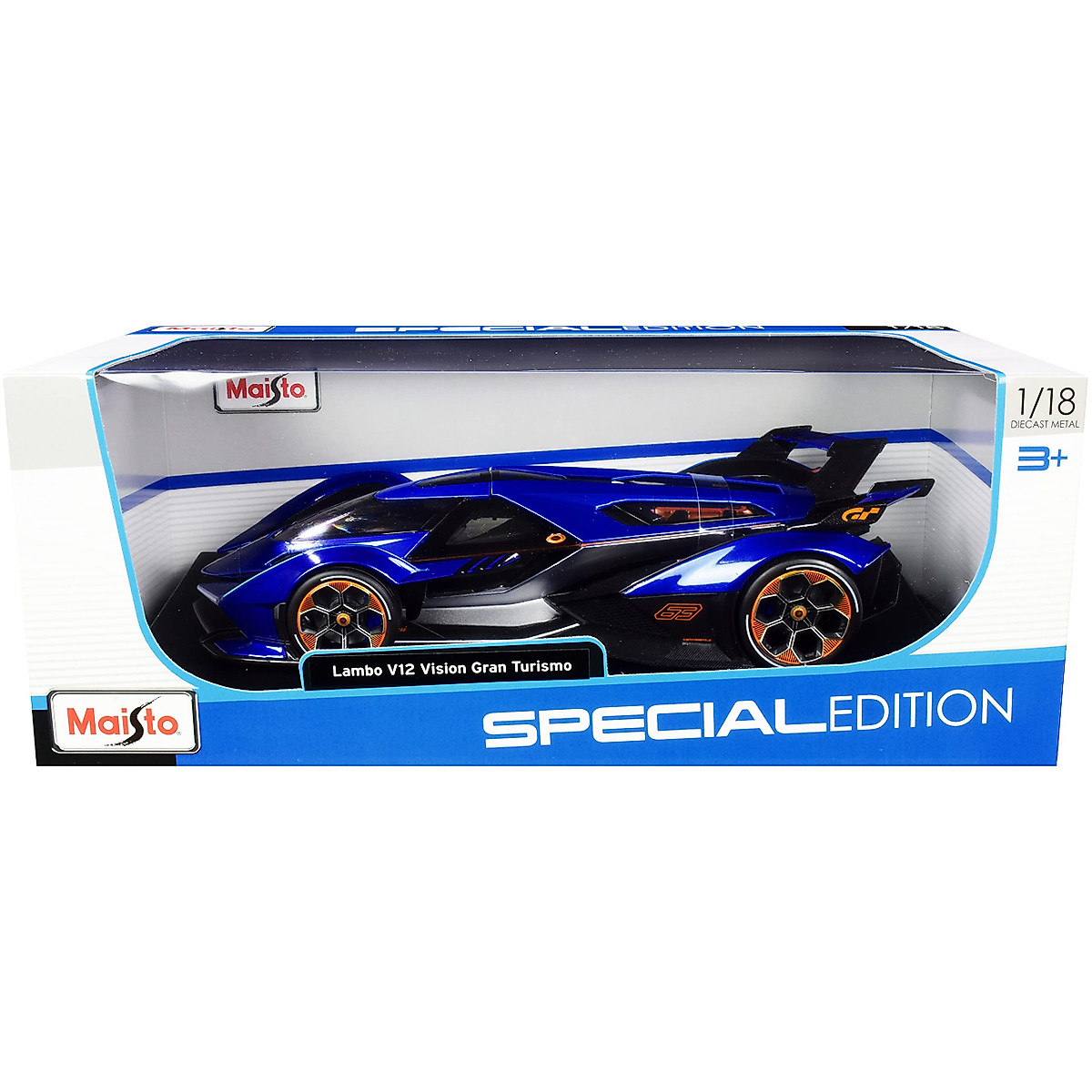 Maisto Diecast Cars Lambo V12 Vision Gran Turismo Blue Metallic 118 Diecast Model Car by Maisto 31454