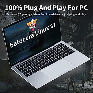 Retro Game Console 128G USB Drive for PC/Win 600, 74 Emulator Console, 43254 Video Games, Batocera 37 Game System Plug and Play, USB 3.0 for Win 8.1/10/11/Inter Mac, 2 Wireless CTL Support 26.8-32.4ft