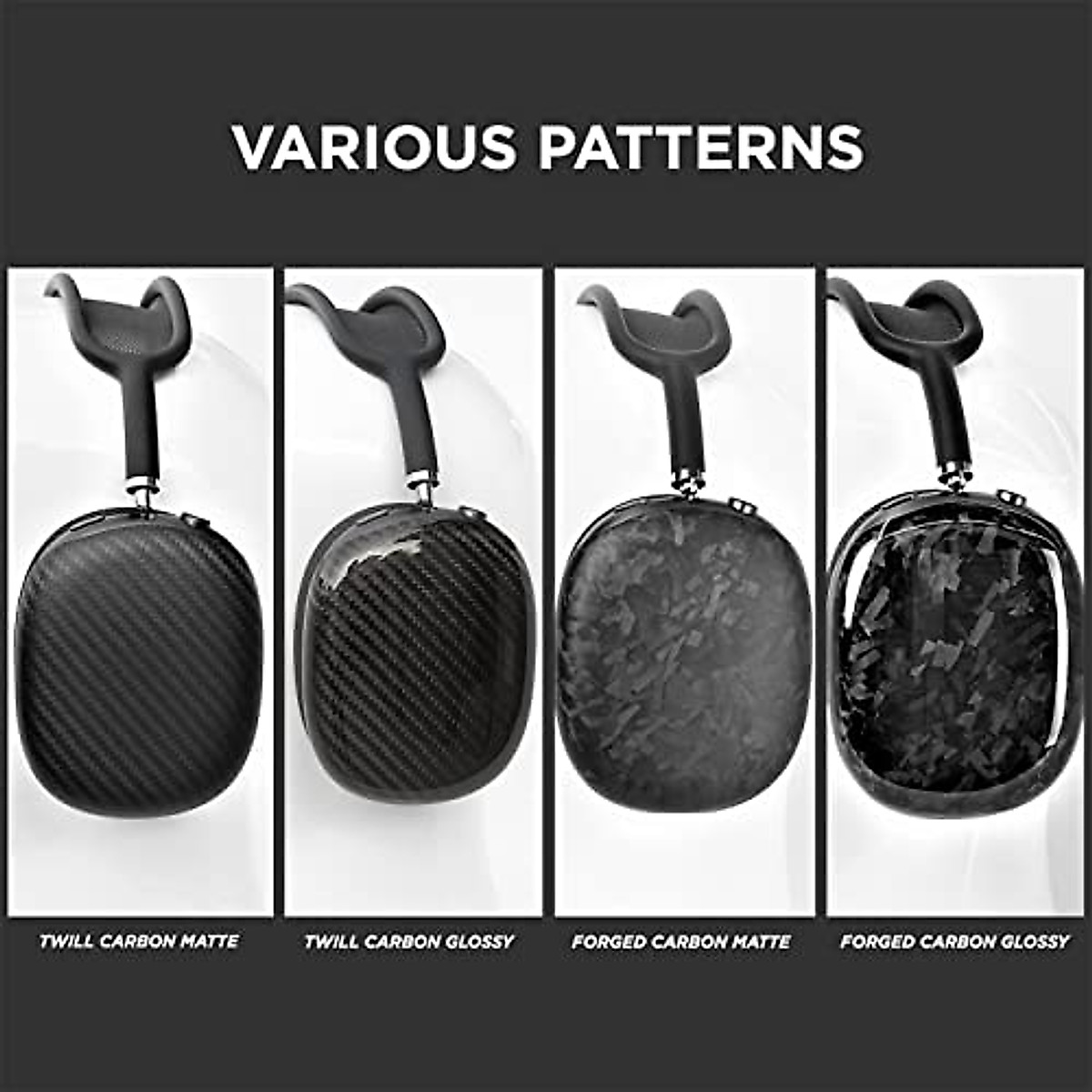 Foam Masters Genuine Forged Carbon Fiber Case for AirPods Max - Extreme Slim (Forged Glossy)