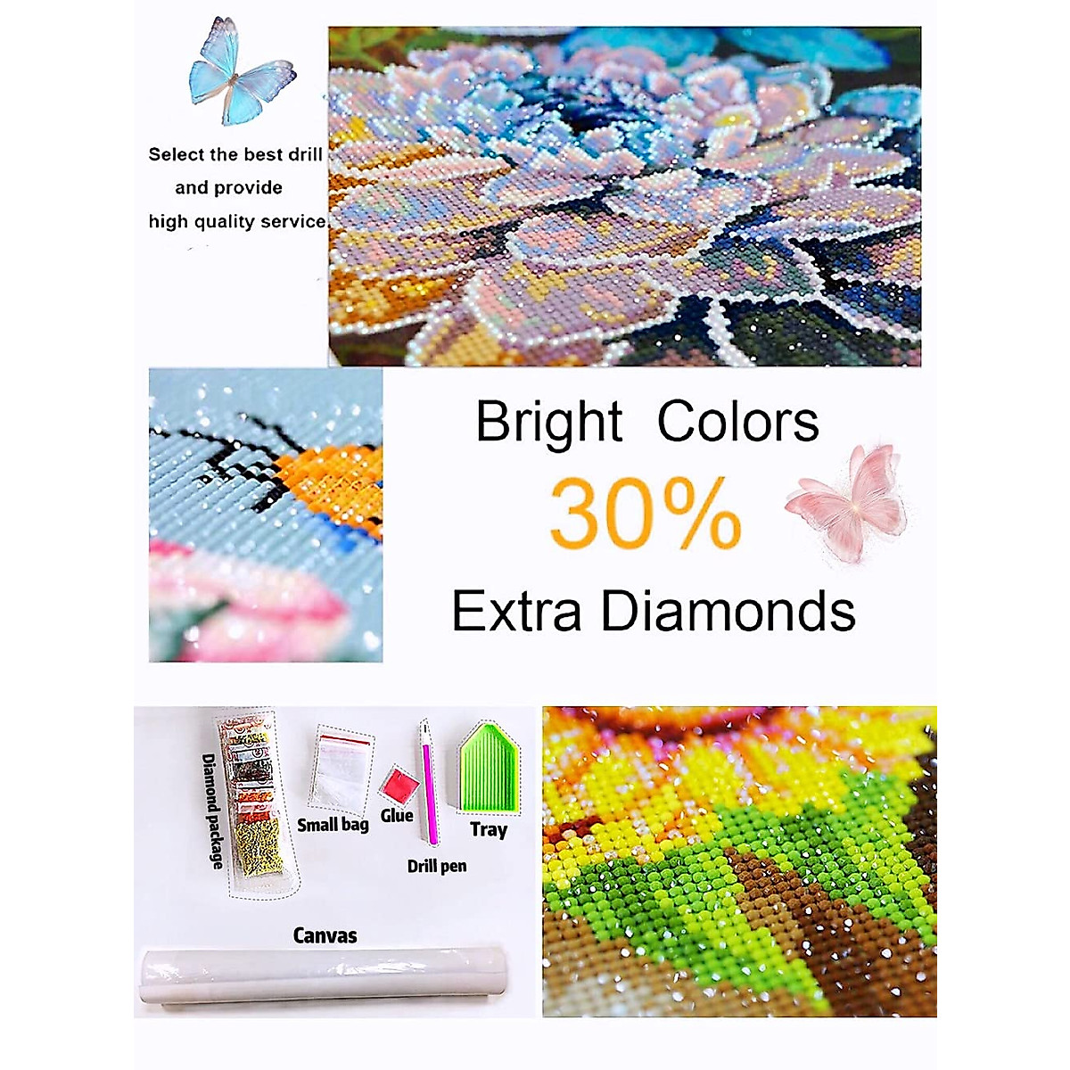 DWDABAO 5D Wings Angel Diamond Painting Art Set Feather Wings Painting Cross-Stitch Crystal Diamond Embroidery Painting