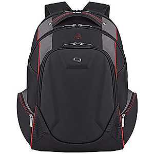 Solo New York Launch 17.3-Inch Laptop Backpack with Hardshell Front Pocket, Black