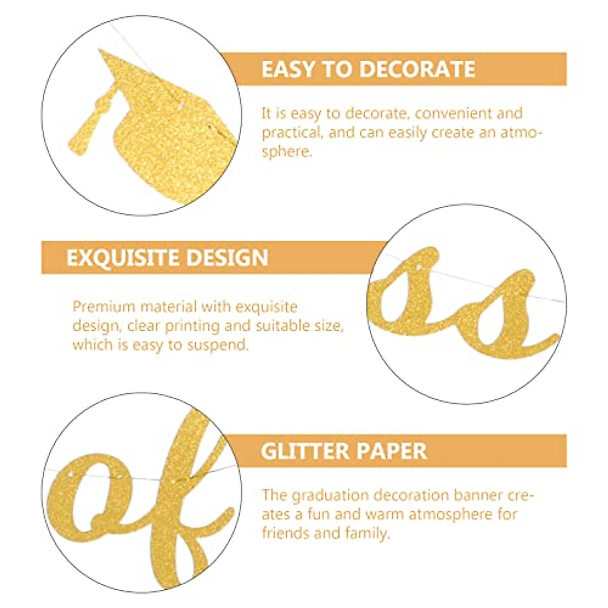 ABOOFAN 1 set of Graduation Banner Decorative Graduation Party Hanging Decor Photo Prop