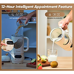 SAKER Automatic Nut Milk Maker,35oz Homemade Almond, Oat, Soy, Plant-Based Milk and Dairy Free Beverages, Almond Milk Maker with Delay Start/Keep Warm/Boil Water, Soy Milk Maker