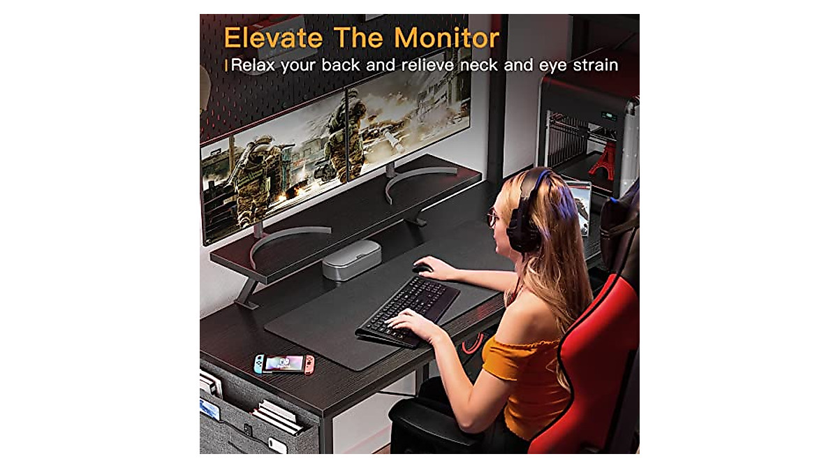ODK 39 Inch Computer Desk with Monitor Stand - Stylish & Functional