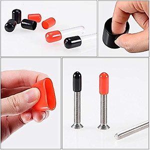 uxcell 50pcs Round Rubber End Caps 1/8" 3/16" 1/4" 5/16" 3/8" Black Vinyl Cover Screw Thread Protectors Assortment Kit(3mm 5mm 6mm 8mm 9.5mm)