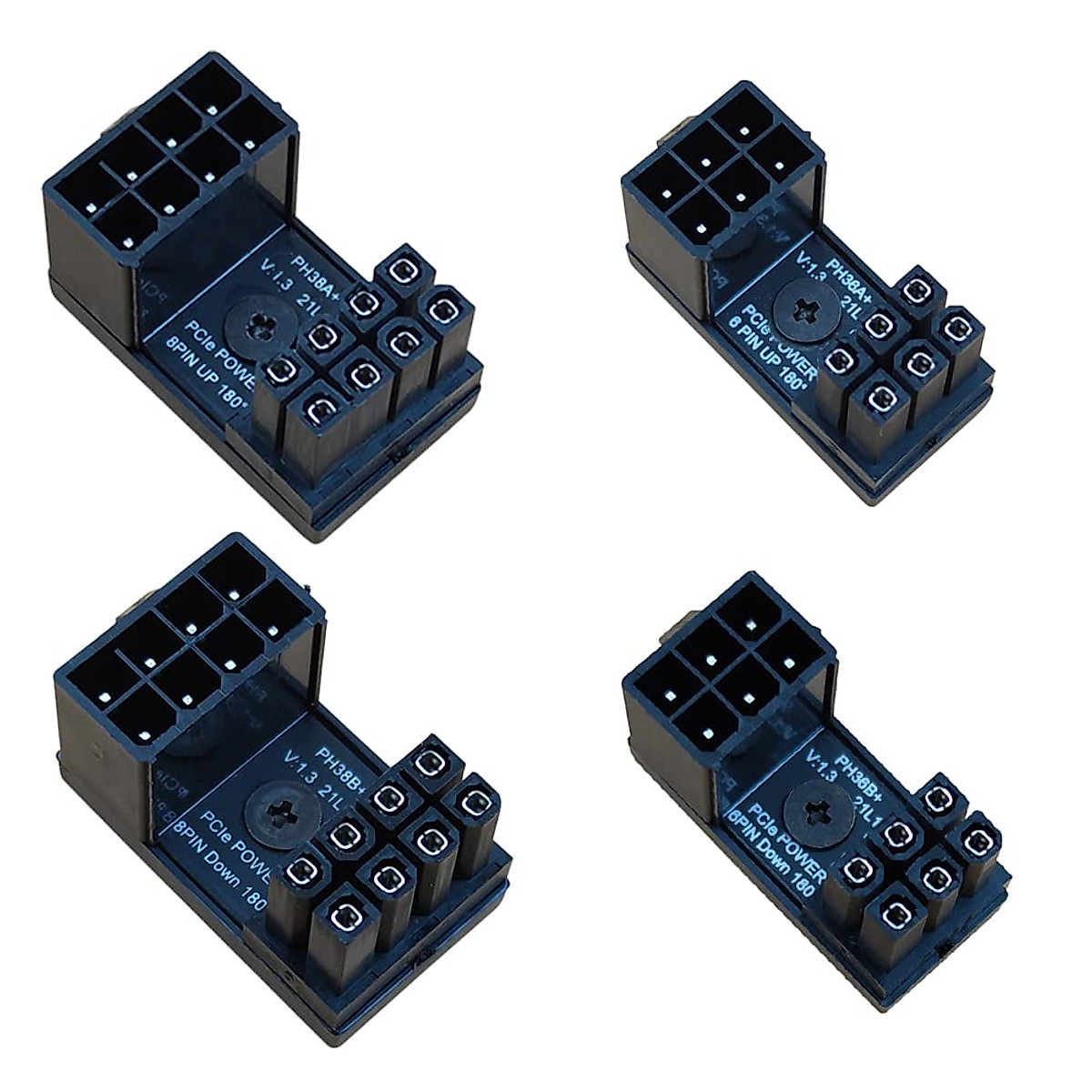 COMeap 8 Pin 6 Pin 180 Degree Adapter, GPU VGA PCIe 8 Pin 6 Pin U Turn 180 Degree Angle Connector Power Adapter Board for Desktop Graphics Card