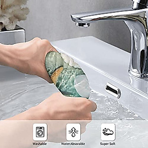 Golosila Soft Absorbent Hand Towel Starfish Seashell on Summer Beach Sea Water Bathroom Decorations Multipurpose Fingertip Towels for Guests, Hand, Face, Gym and Spa, Yoga All Season-27.5 x 16 inches