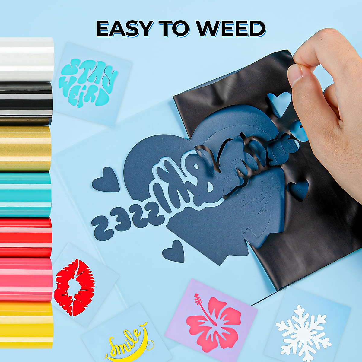 HTVRONT HTV Heat Transfer Vinyl-12" x 3FT Red HTV Vinyl Roll for T-Shirts, Iron on Vinyl for Cricut, Cameo & Heat Press Machine- Easy to Cut & Weed Vinyl Heat Transfer (Red)