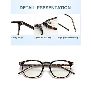 Baililai Blue Light Blocking Glasses - Lightweight Eyeglasses with Blue Ray Filtering for Computer Gaming (17131) (tortoiseshell-C7)