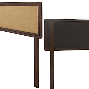 Bme Nipe Queen Headboard ONLY, Boho Bohemian Coastal Style with Solid Wood, Easy Assembly, Walnut