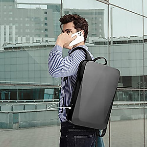 JUMO CYLY Anti-Theft Hard Shell Laptop Backpack, Waterproof Travel Backpack with USB Slim Gaming Computer Bag with Lock For 17 Inch