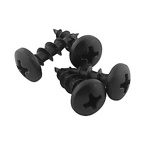 #10 x 5/8" Deep/Coarse Thread Phillips Pan Head Screws Black Phosphate, 100 Pack