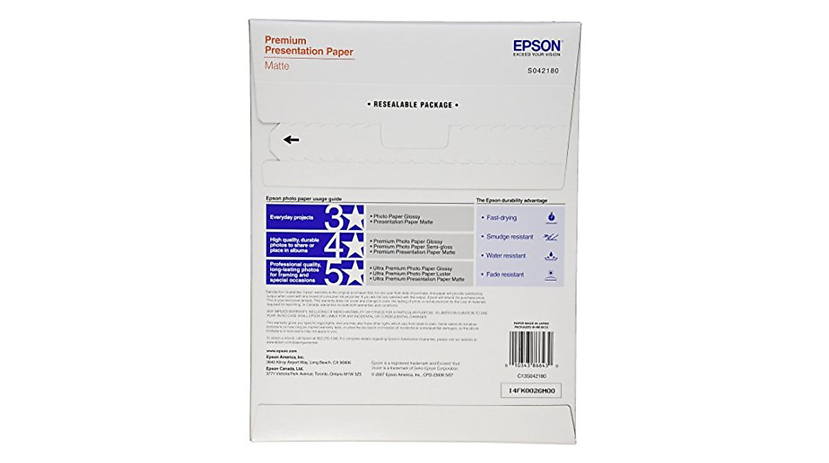 Epson Premium Matte Presentation Paper - 100 Sheets