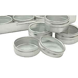 Darling Souvenir 20-Pieces Clear Top Round Aluminum Storage Container Set 1.2" Diameter Mini DIY Favour Boxes