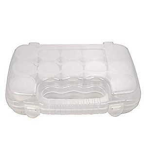 The Beadsmith Personality Case - Clear Storage Organizer Box, 8 x 8.5 x 1.75 inches - Includes 12 Small Containers with lids – 1.5 x 1.5 inches, Molded Case with Built-in Handle