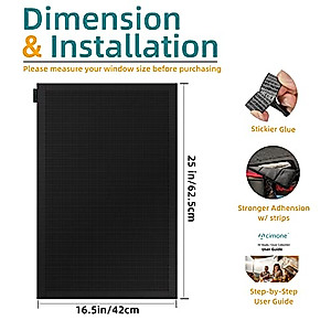 ACIMONE RV Door Window Shade Blackout, Foldable Camper Interior Door Window Cover Fits Most RV Entry Door, RV Curtain Waterproof Premium 4-Layer Oxford Fabric