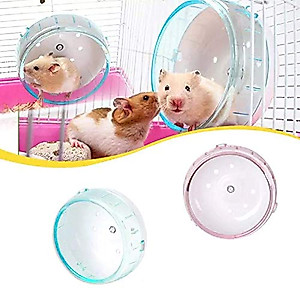 gutongyuan 5.5inch Small Pets Guinea Pig Hamster Wheel Running Sports Round Wheel Hamster Cage Accessories Gerbil Exercise Wheel for Animal Pet Toy (Blue)