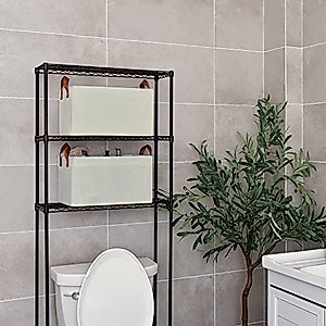 GRANNY SAYS Bundle of 1-Pack Hanging Shelf Organizer & 2-Pack Linen Closet Organize Bins