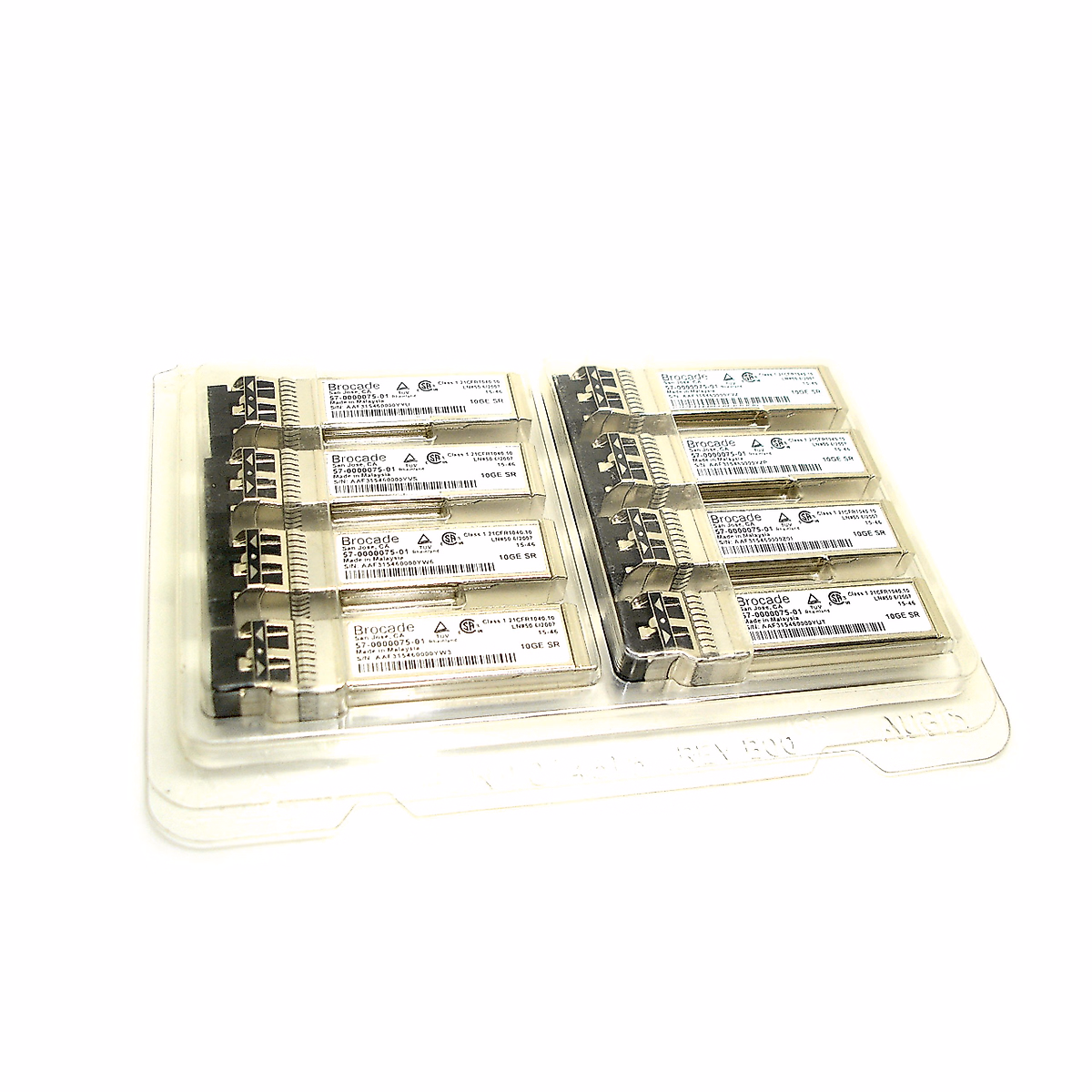 Brocade SFP+ 10G SR 850nm 300m Fiber Optic Transceiver 57-0000075-01 - Lots of 8