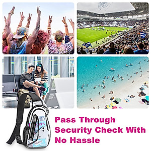 Mossio Clear Sling Bag Stadium Approved, Crossbody Backpack Mini Shoulder Chest Daypack for Concert, Beach, Travel & Sporting Black