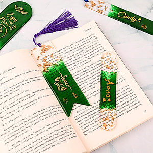 Actvty Silicone Bookmark Molds - 5 Shapes and 20pcs Bookmark Tassels for Resin Casting Crafts