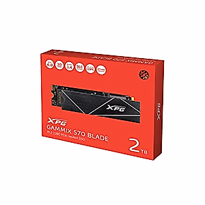 XPG 2TB GAMMIX S70 Blade - Works with Playstation 5, PCIe Gen4 M.2 2280 Internal Gaming SSD Up to 7,400 MB/s (AGAMMIXS70B-2T-CS)
