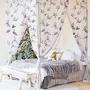 PAGOW Embroideries Tulle Mesh Sequined Fireflies Lace Fabric for Lady Dresses Costume for Table Cloth DIY Crafts Curtain Home Vintage Decor (Grey)