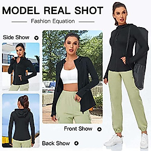 VUTRU Women's Full Zip Up Workout Hoodie Athletic Running Track Jacket