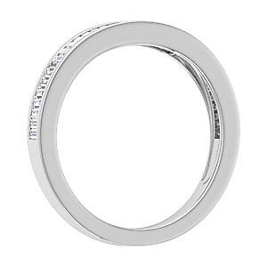 1/2 Carat Channel Set Baguette Shape Diamond Wedding Band Ring in 14K White Gold (Ring Size 11) (I1-I2 Clarity)