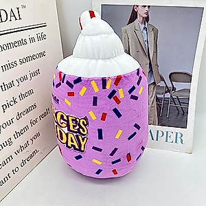 Milk Tea Plush Grimace Shake Milk Tea Plush, Grimace Stuffed Pillow Plushie Figure for Kids and Fans (Milk Tea)