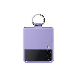 Samsung Galaxy Z Flip 3 Phone Case, Silicone Protective Cover with Ring, Heavy Duty, Shockproof Smartphone Protector, US Version, Lavender,EF-PF711TVEGUS
