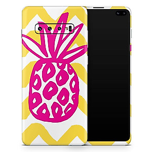 DesignSkinz Pink and Yellow Pineapple Protective Vinyl Decal Wrap Skin Cover Compatible with The Samsung Galaxy S20 (Screen Trim & Back Glass Skin)
