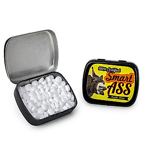 100% Smart Ass Mints – Gift for Sarcastic People – Funny Gifts for Men – Funny Mint Tins - Stocking Stuffers for Friends – Peppermint Mints – Smartass - Donkey Gifts - Reality Mints