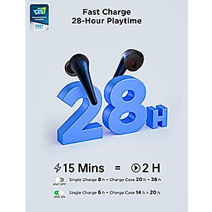 1MORE ComfoBuds Pro Noise Cancelling Earbuds, ANC True Wireless Earbuds Bluetooth 5.0, Multi Modes, Personalized EQ, 6 Mics, 28H Playtime, Fast Charge, in Ear Bluetooth Headphones, Blue