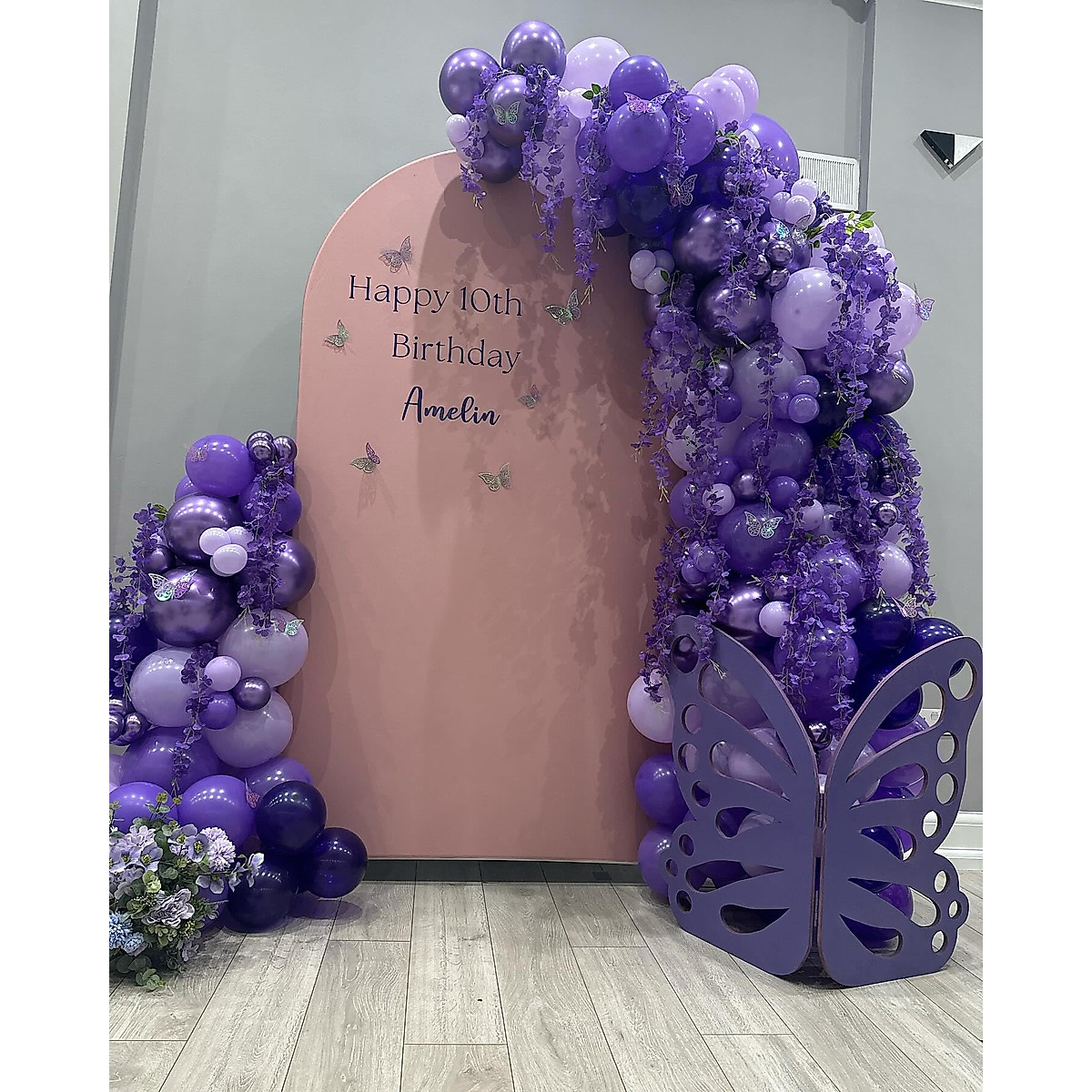 YMSZ Purple Balloons, 50pcs 12 inch Purple Confetti Balloons Kit, Metallic Purple Latex Balloons for Birthday, Bridal Shower,Wedding, Graduation Party Decorations